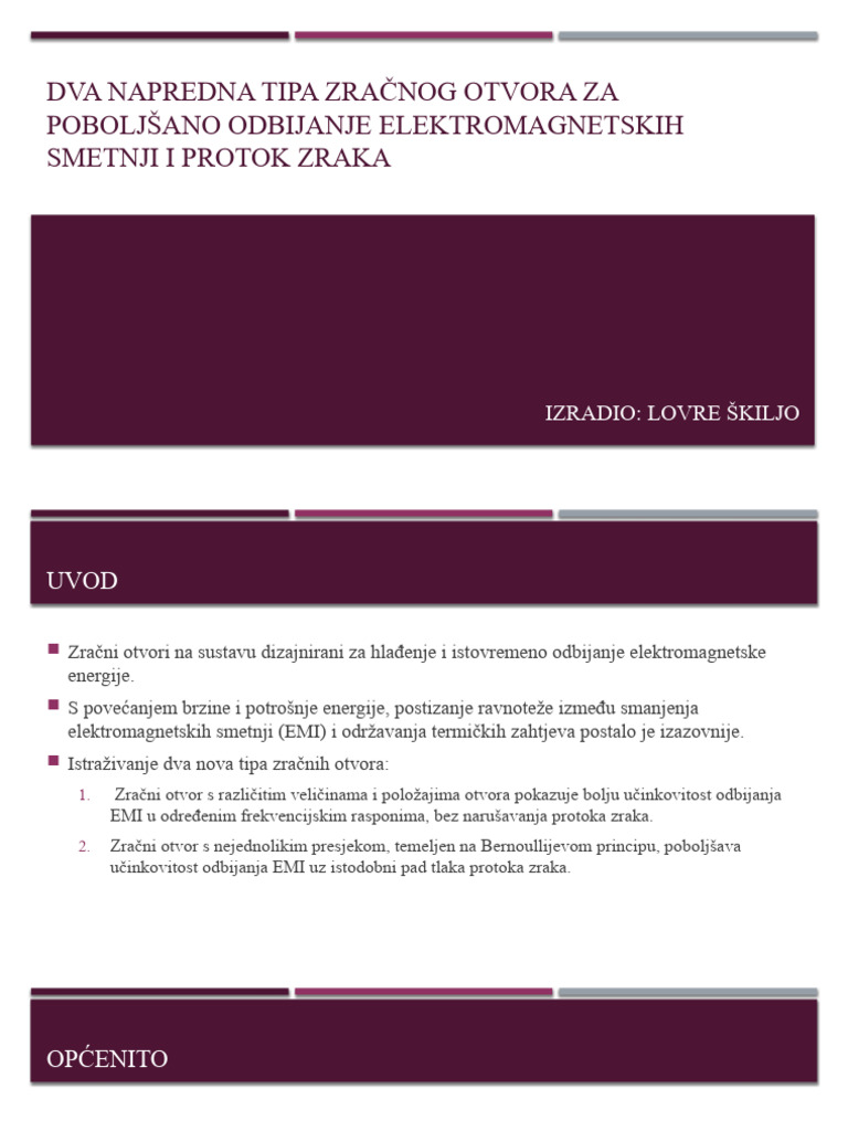 Dva Napredna Tipa Zračnog Otvora Za Poboljšano Odbijanje | PDF
