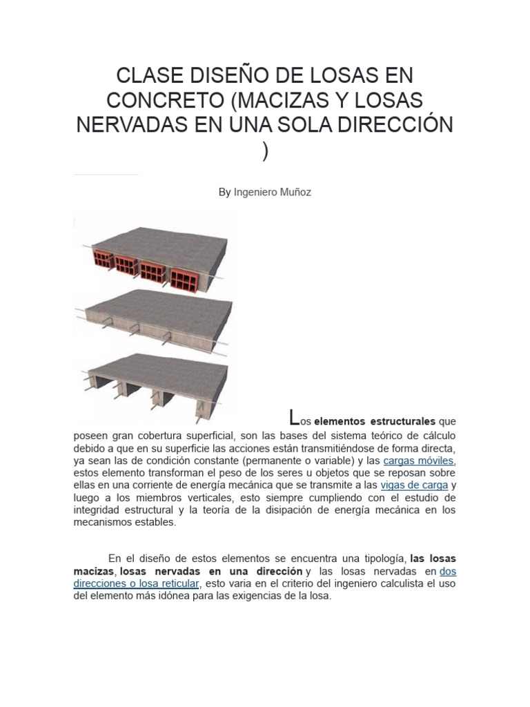 Diseño de Losas en Concreto | PDF | Viga (Estructura) | Hormigón
