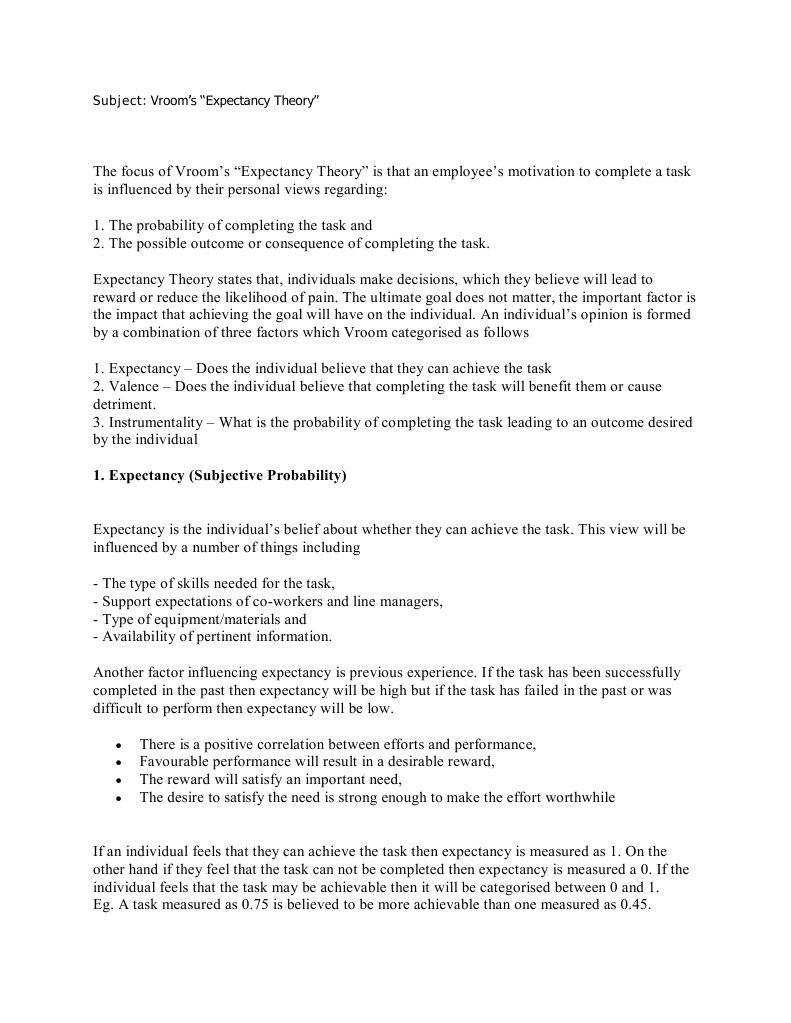 Vroom's Theory Overview | PDF