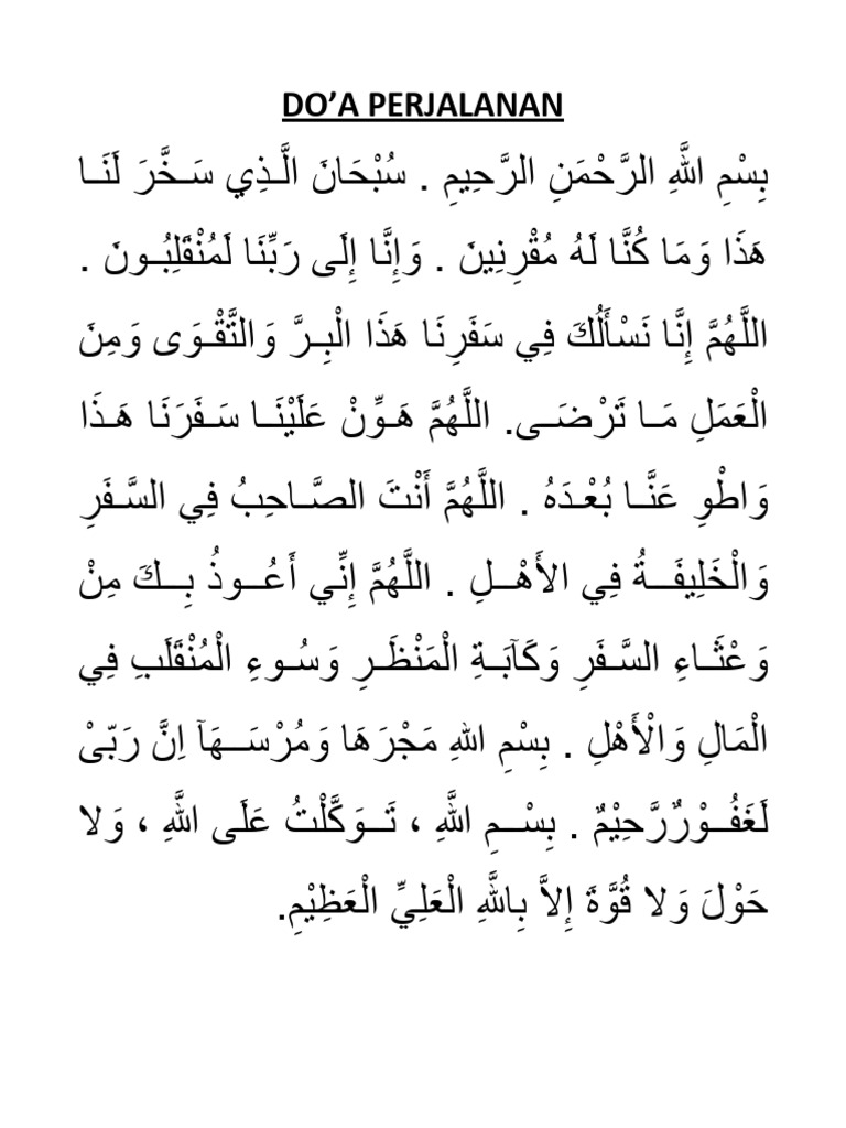 DOA PERJALANAN | PDF
