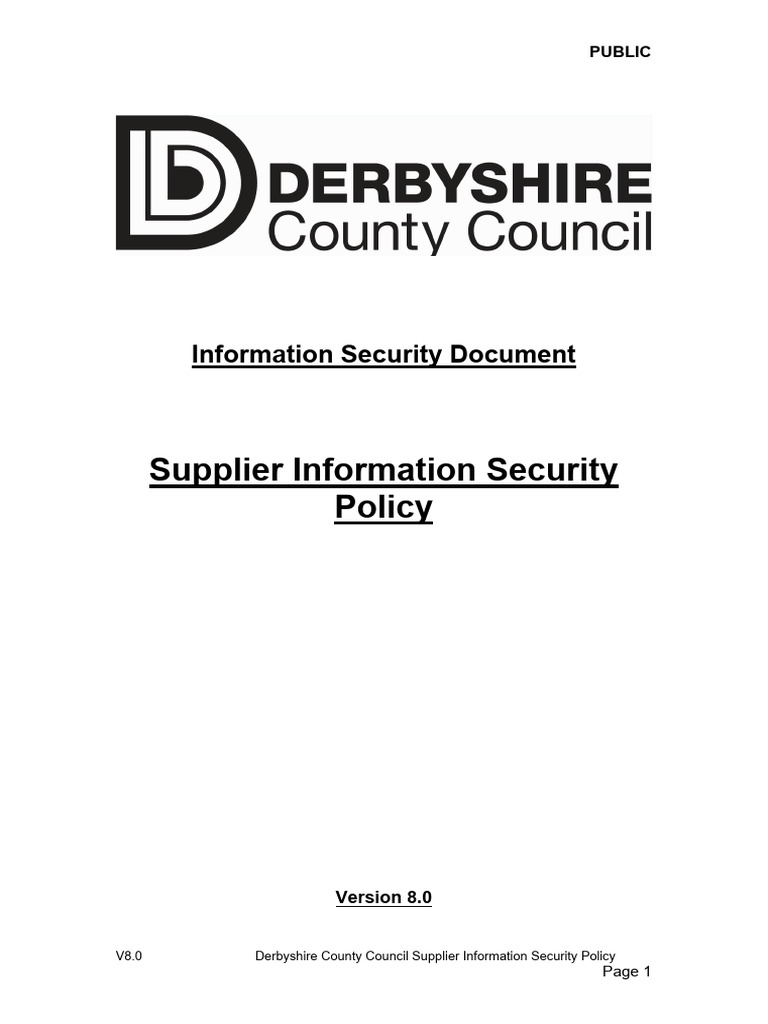 Supplier Information Security Policy | PDF | Information Security ...