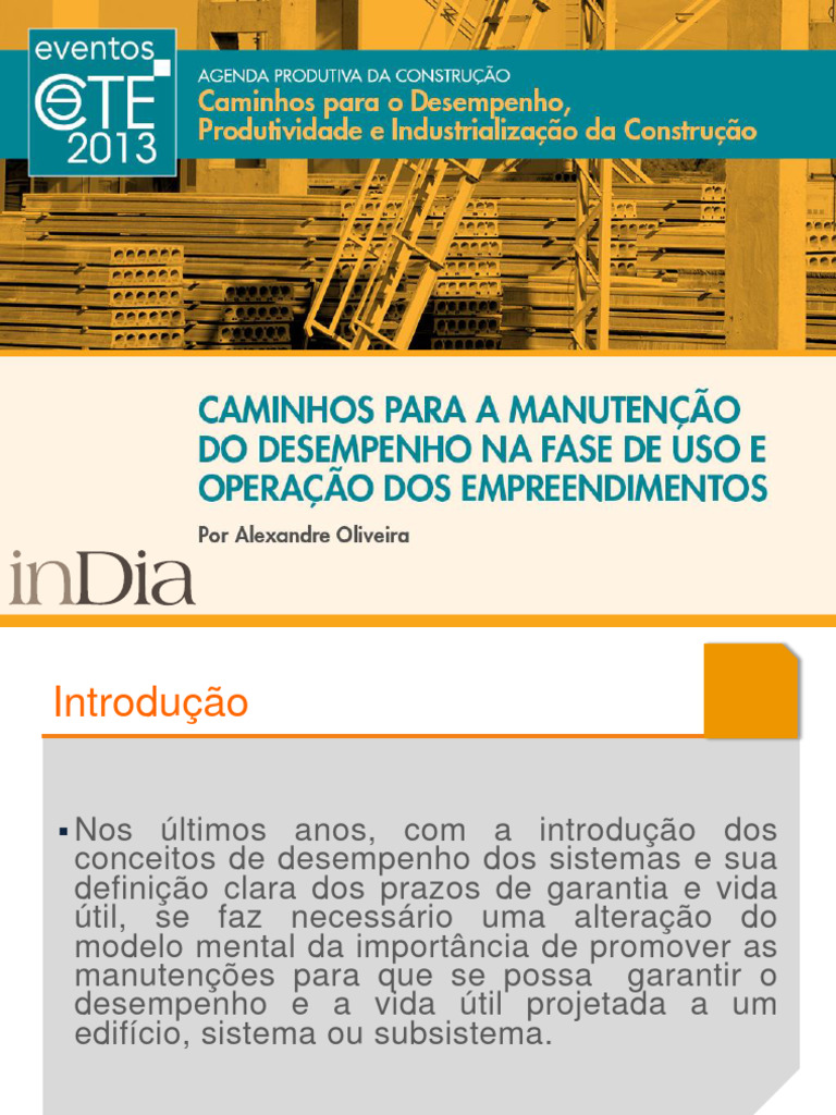 ABNT NBR 5674 - 2012. Prevenir A Perda de Desempenho Decorrente Da ...