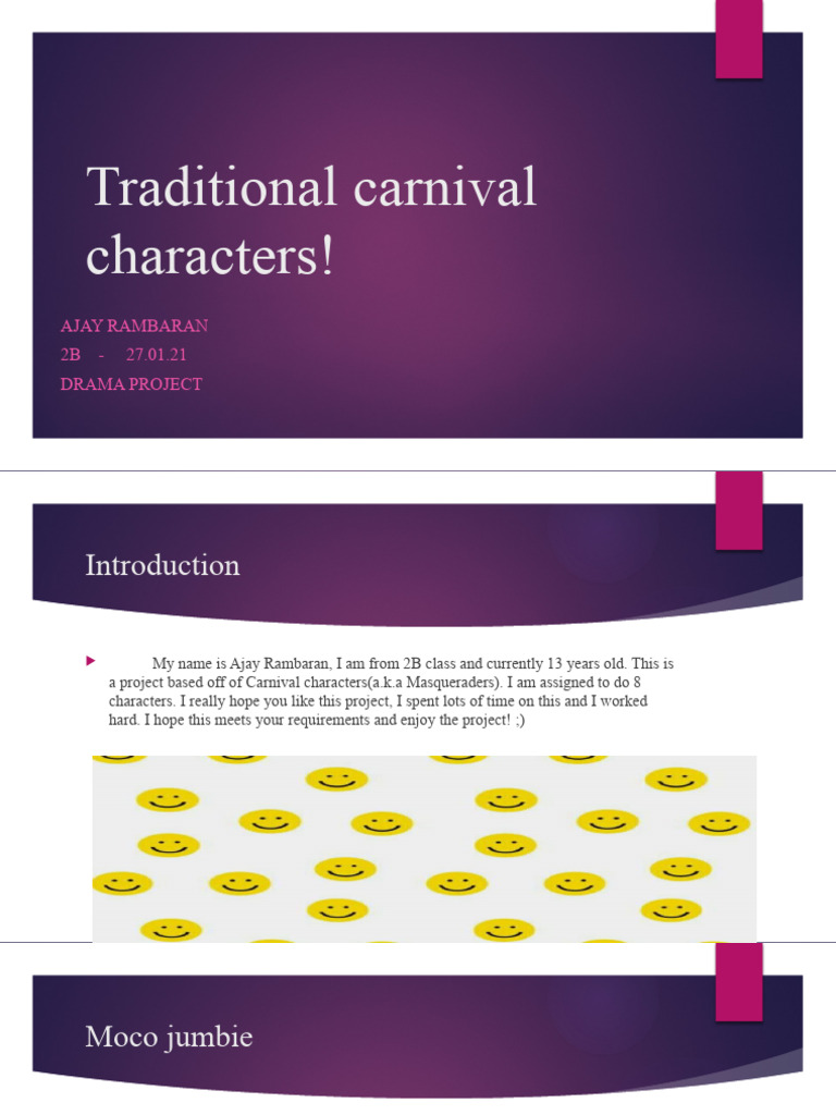 Traditional Carnival Characters!: Ajay Rambaran 2B - 27.01.21 Drama ...