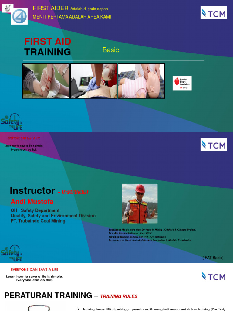 FIRST AID TRAINING Basic1 - TCM | PDF