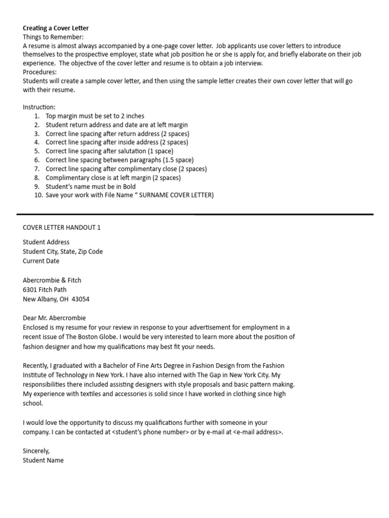 Formatting a Cover Letter in Word | PDF
