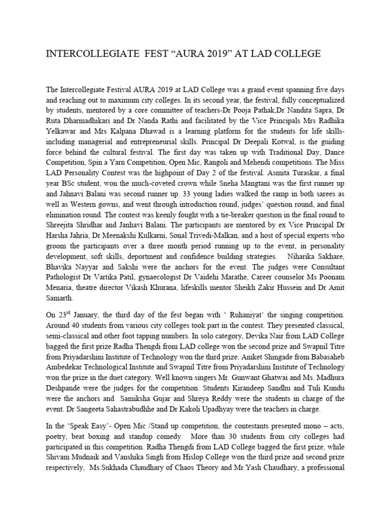 Report Of Aura 2019 Pdf