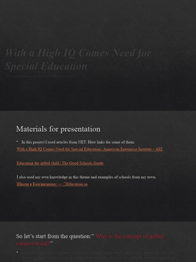 Presentation Gifted Talanted Klim | PDF | Intellectual Giftedness | Behavior Modification