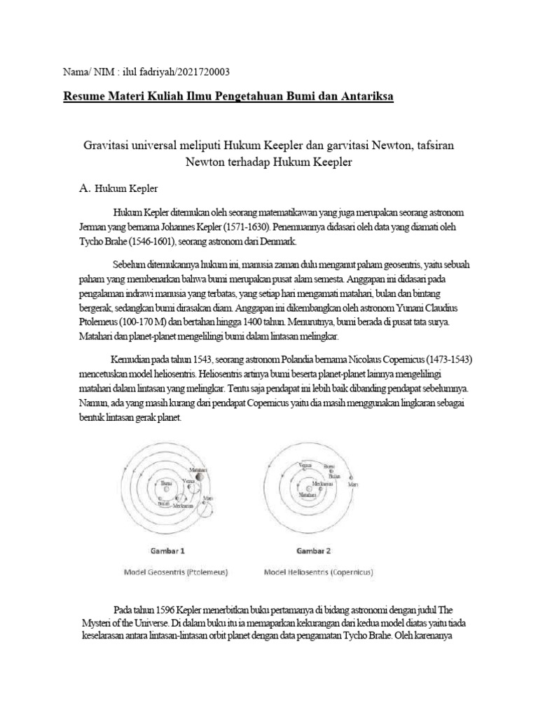 Resume Gravitasi Universal-20 E-A | PDF | Sains & Matematika