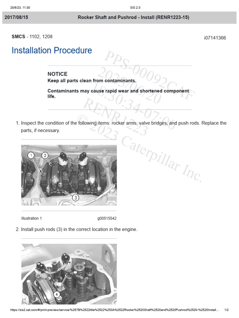 Rocker Shaft Install D7R AEC | PDF