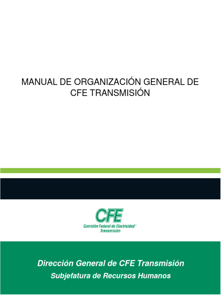 Manual de Organizacion General de Cfe Transmision | PDF | México ...