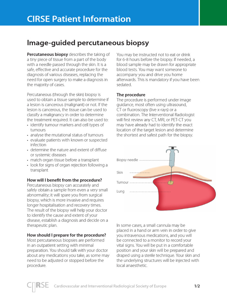Image Guided Percutaneous Biopsy | PDF