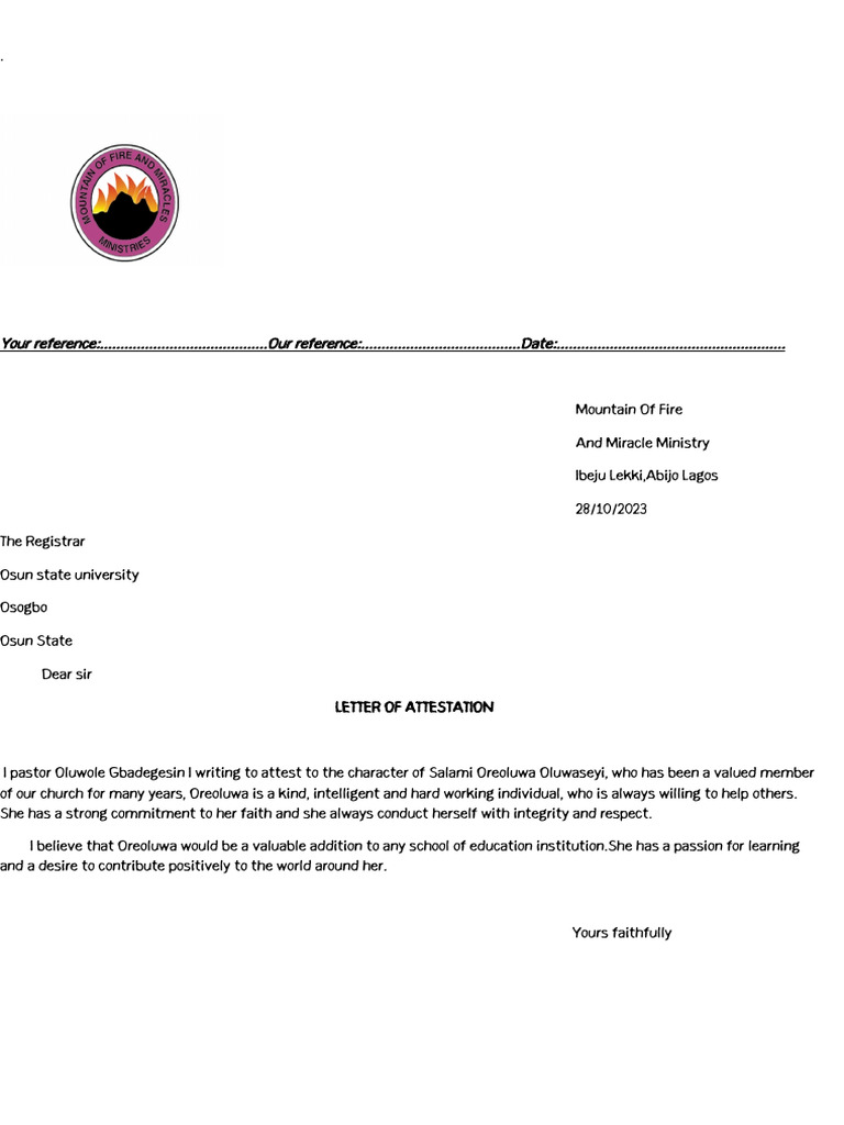 Letter of Attestation | PDF