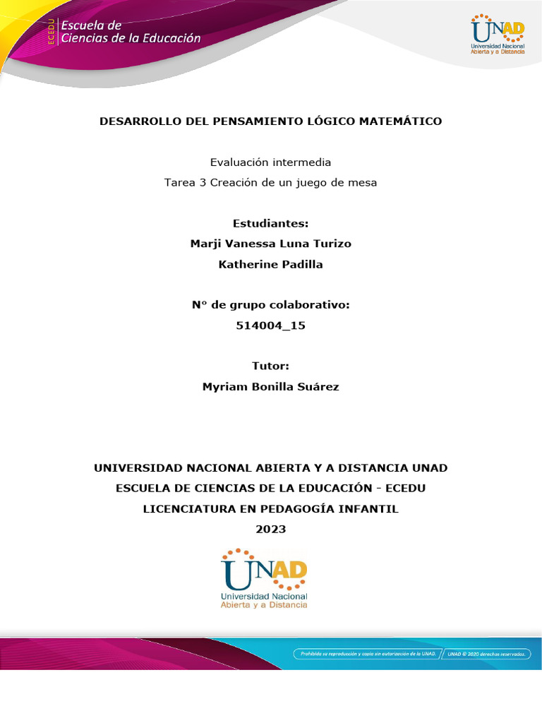 Traea 3.creacion de Juegos de Mesa | PDF | Matemáticas | Educación de la primera infancia