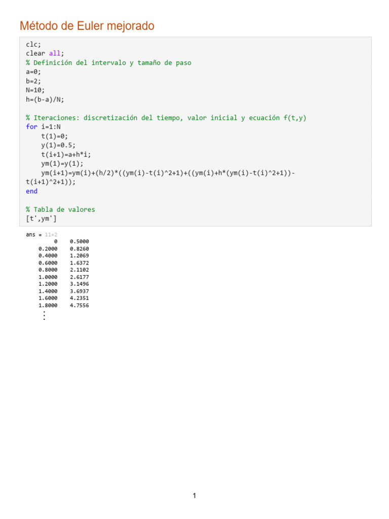Método de Euler Mejorado | PDF