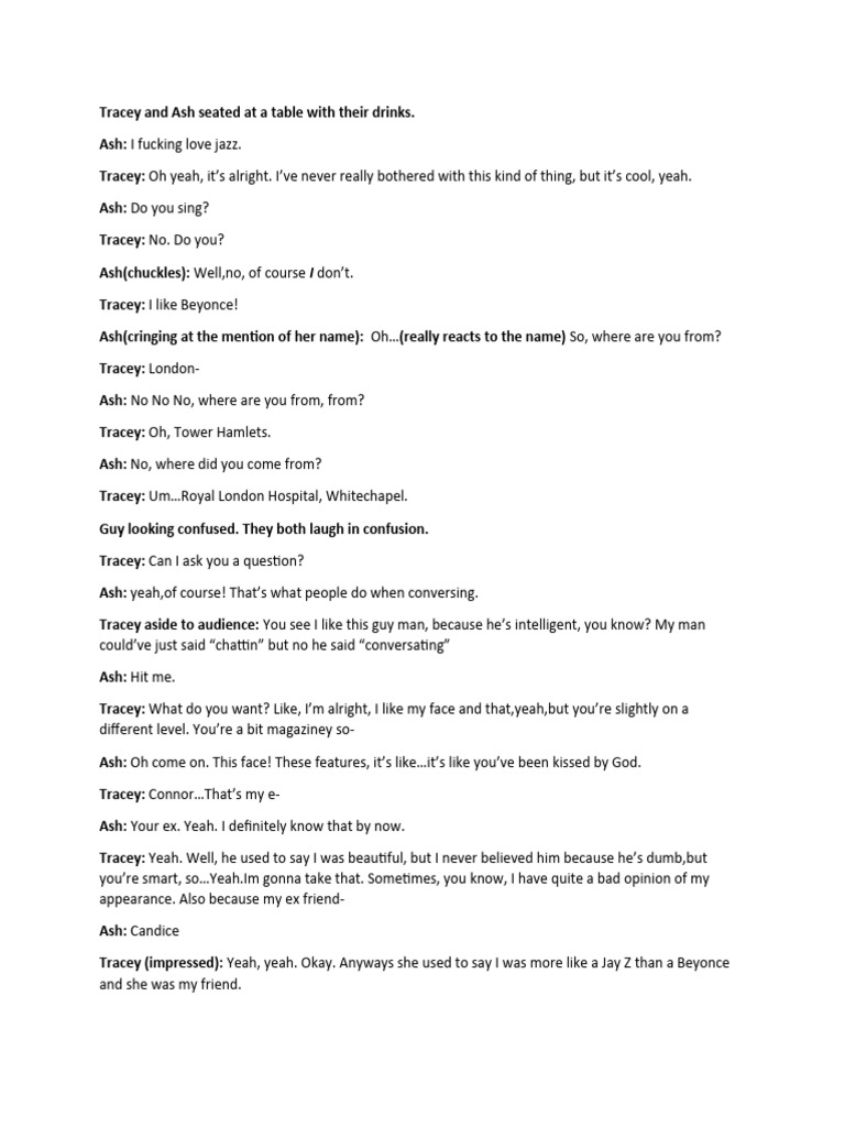 Chewing Gum Dreams Dinner Scene | PDF