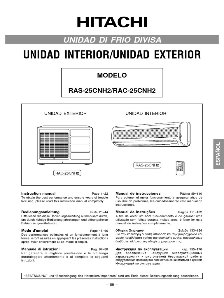RAS - RAC-25CNH2 Manual Usuario | PDF | Ingenieria Eléctrica | Control remoto