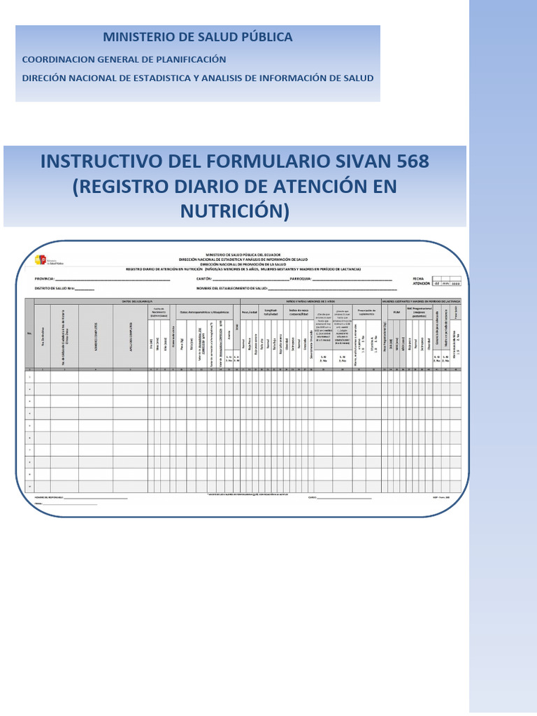 Instructivo Del Formulario Administrativo SIVAN 568 Fisico | PDF ...
