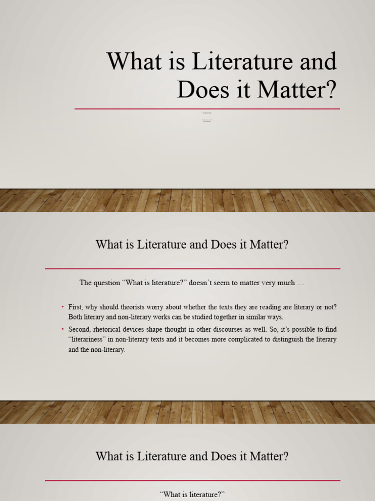 What Is Literature and Does It Matter | PDF | Aesthetics | Linguistics