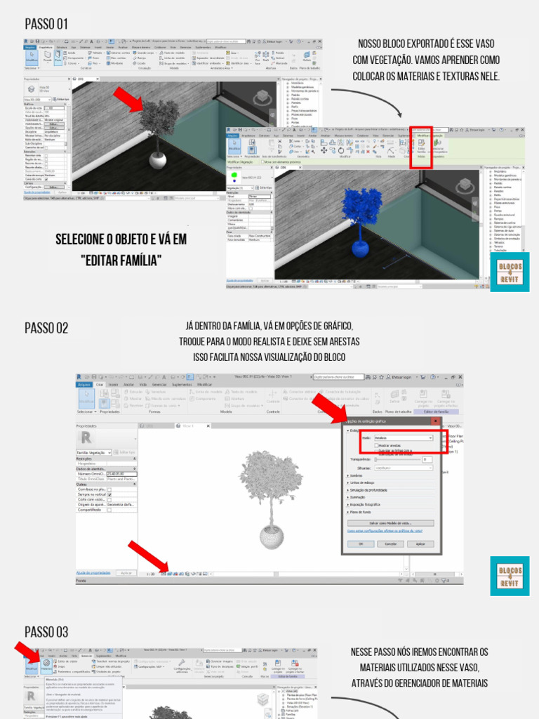 Passo A Passo de Cores A Suas Familias Revit | PDF