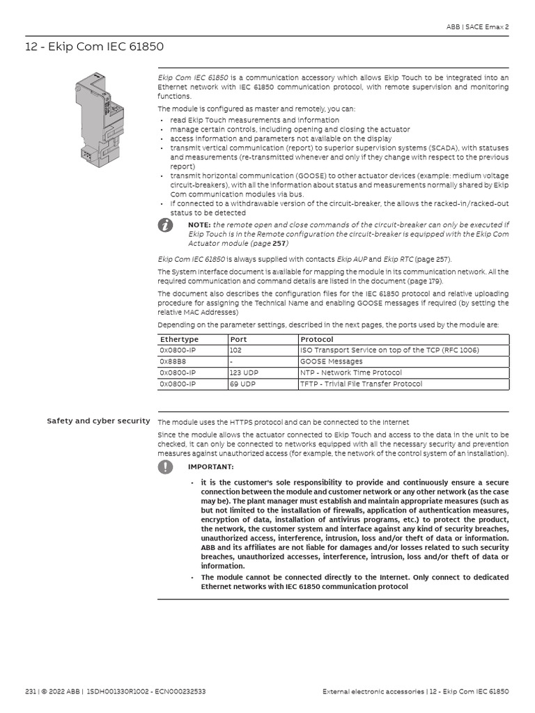 Emax 2 61850 SDH001330R1002 | PDF | Ip Address | Computer Network