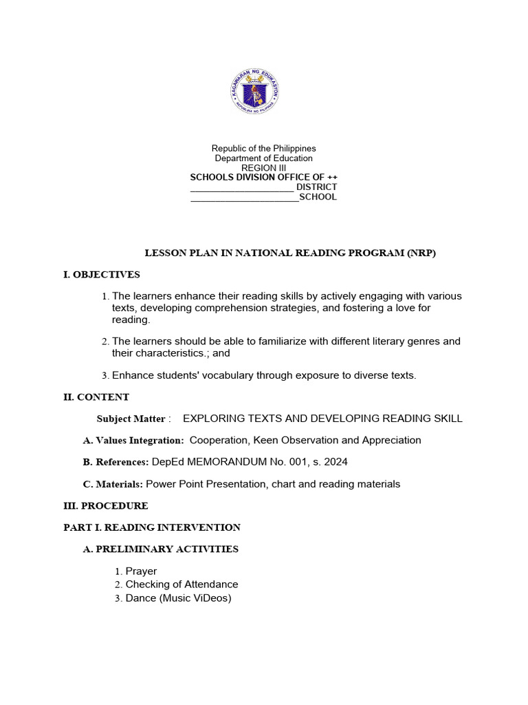 NRP DLP-national Reading Program | PDF | Reading Comprehension | Cognition NRP DLP-national Reading Program | PDF | Reading Comprehension | Cognition