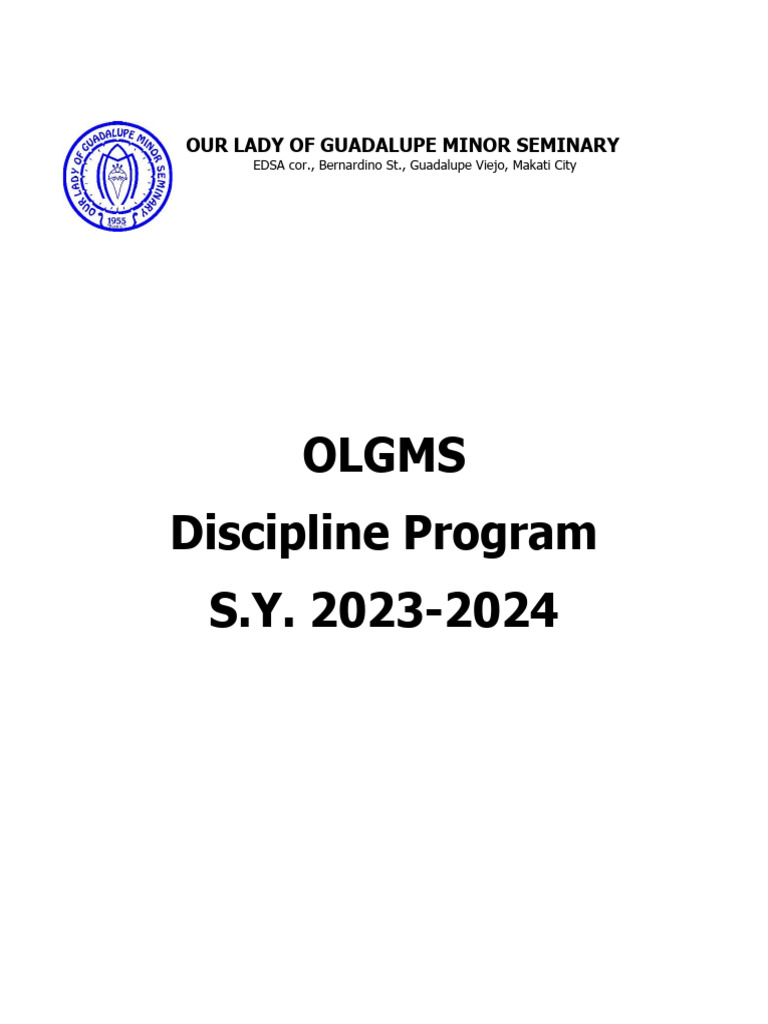 OLGMS Discipline Program 23-24 | PDF | Disciplines | Teachers