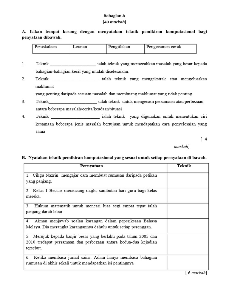 Peperiksaan Pertengahan Tahun ASK 2022 | PDF