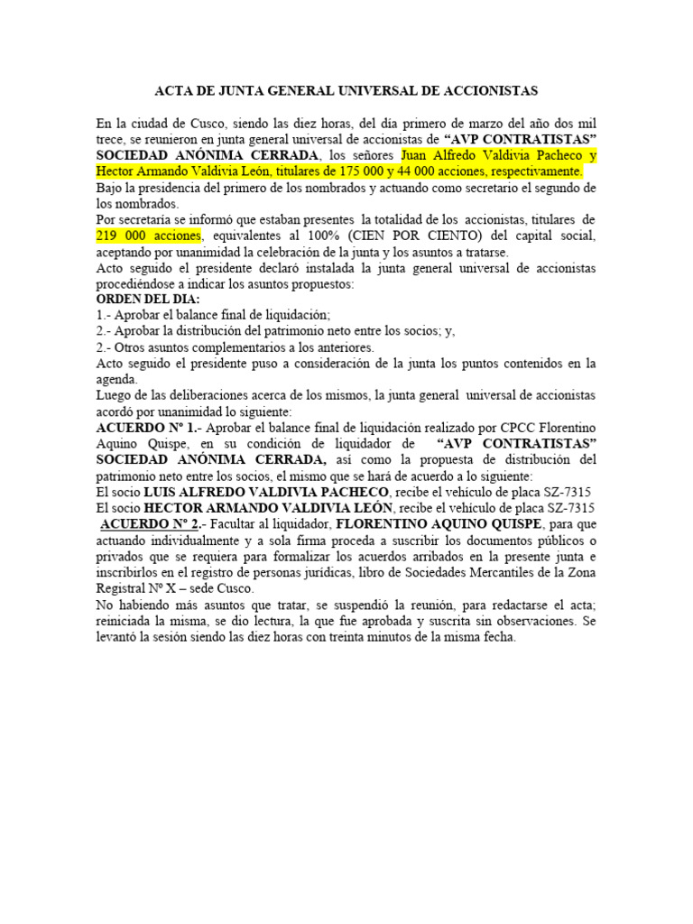 Avp Contratistas Sac | PDF