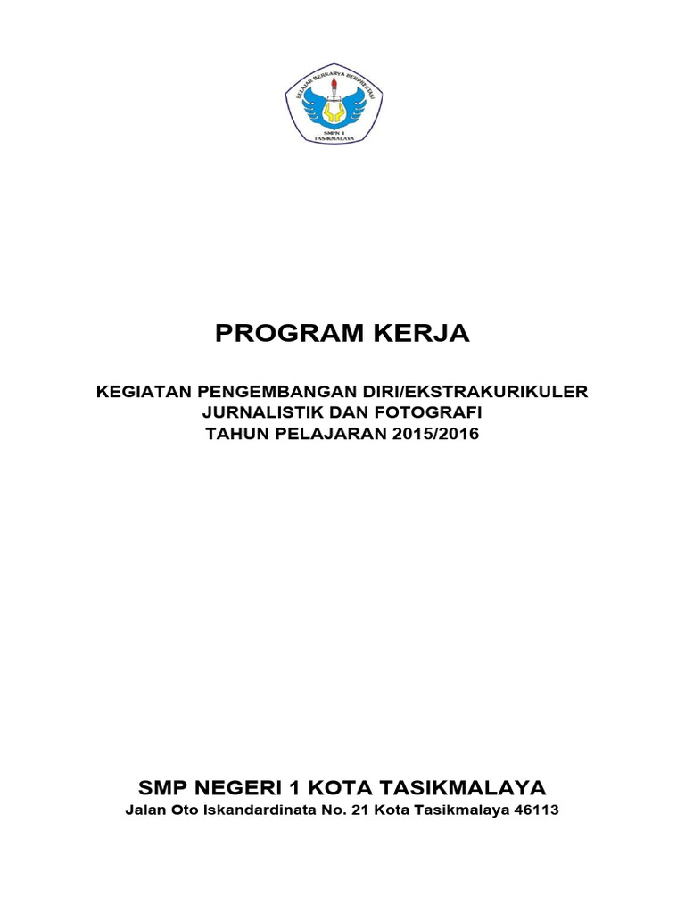 5.a. CONTOH PROGRAM KERJA EKSKUL JURFOT | PDF