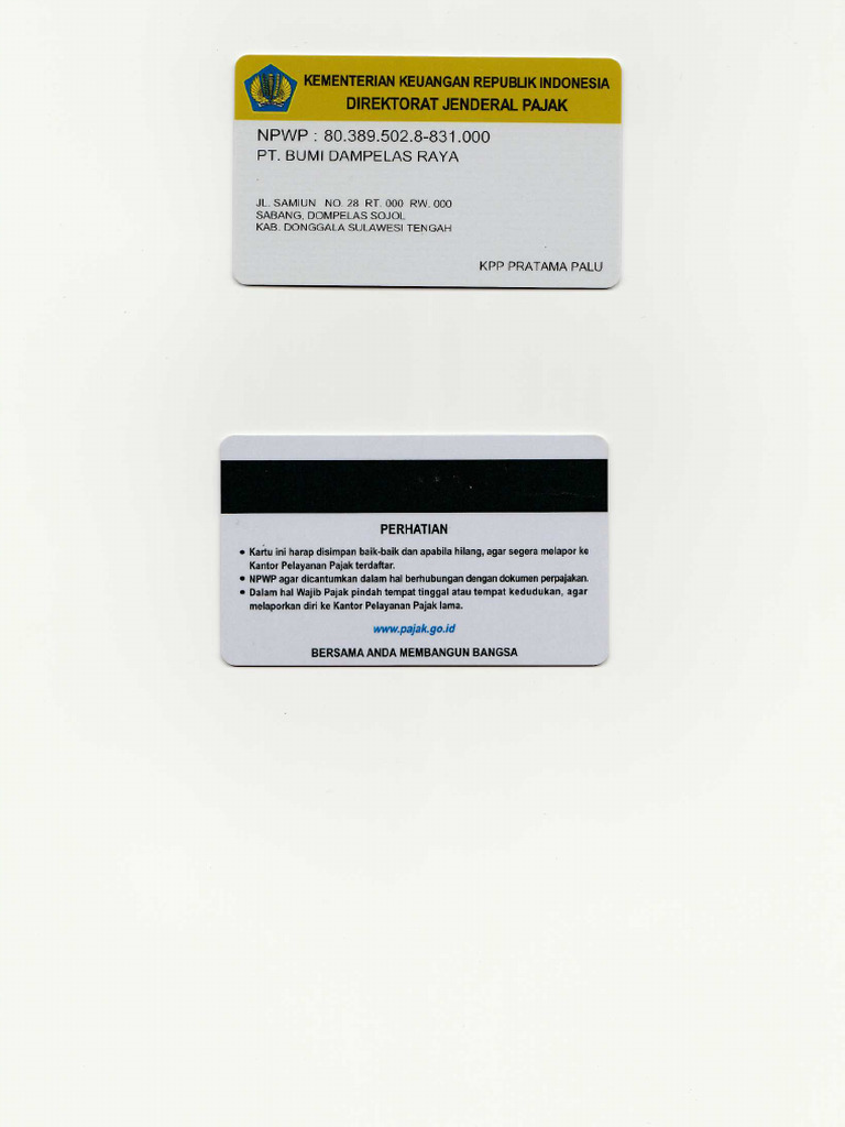 4. NPWP PERUSAHAAN | PDF