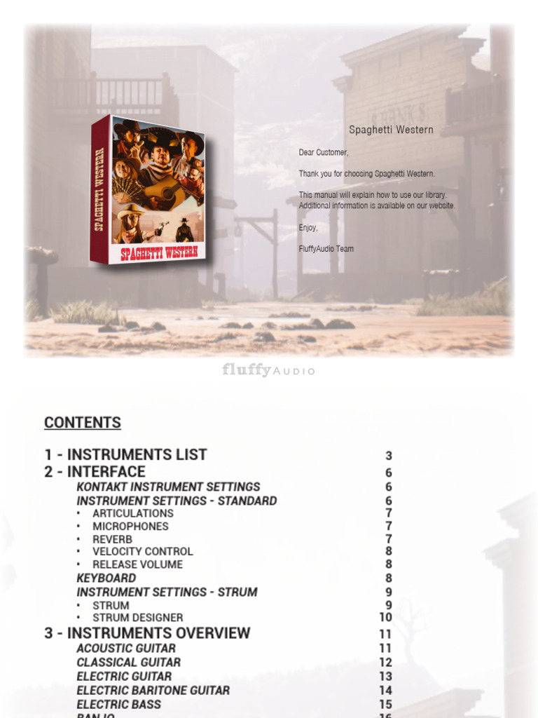 Spaghetti Western Instrument Guide | PDF | Guitars | String Instruments
