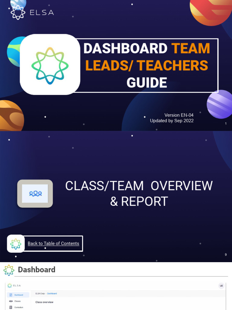 ELSA Dashboard - Teachers Guide | PDF | International English Language ...