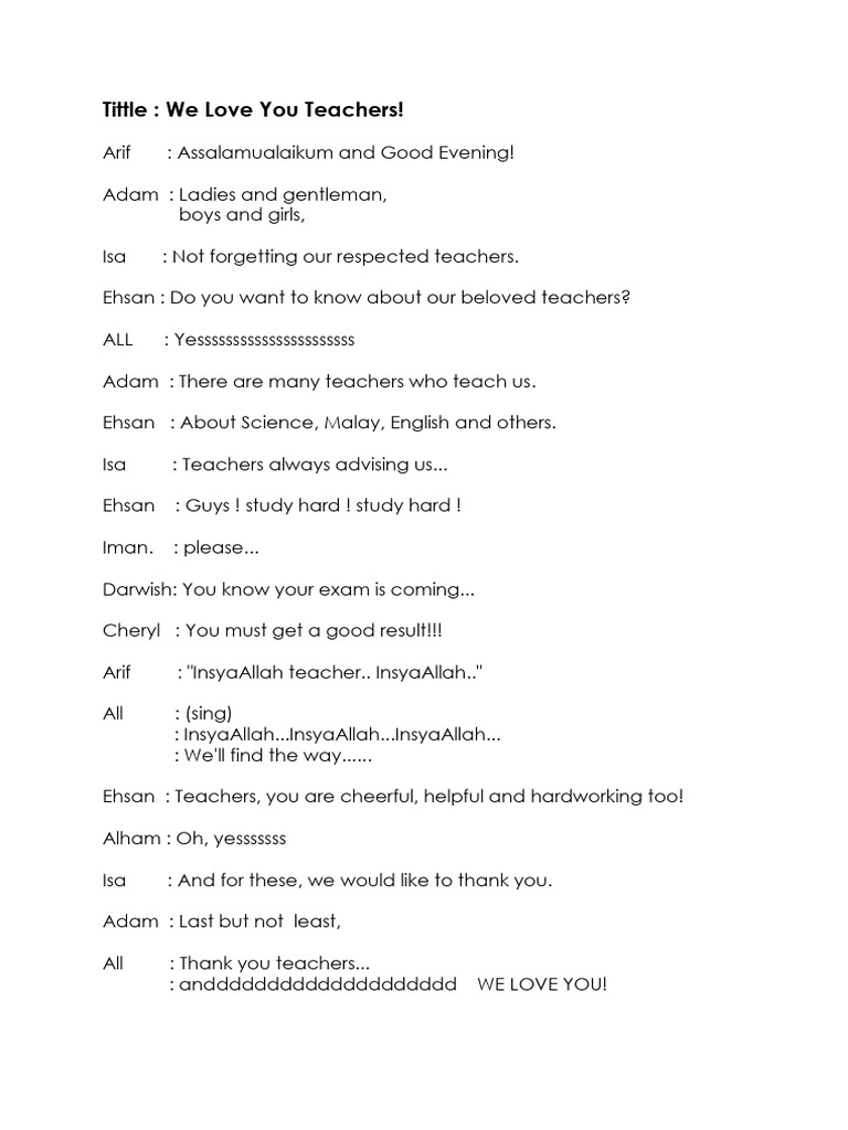 Script Choral Speaking | PDF