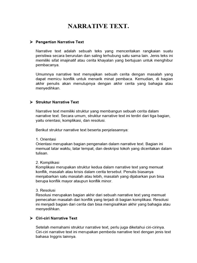 Panduan Lengkap Narrative Text | PDF