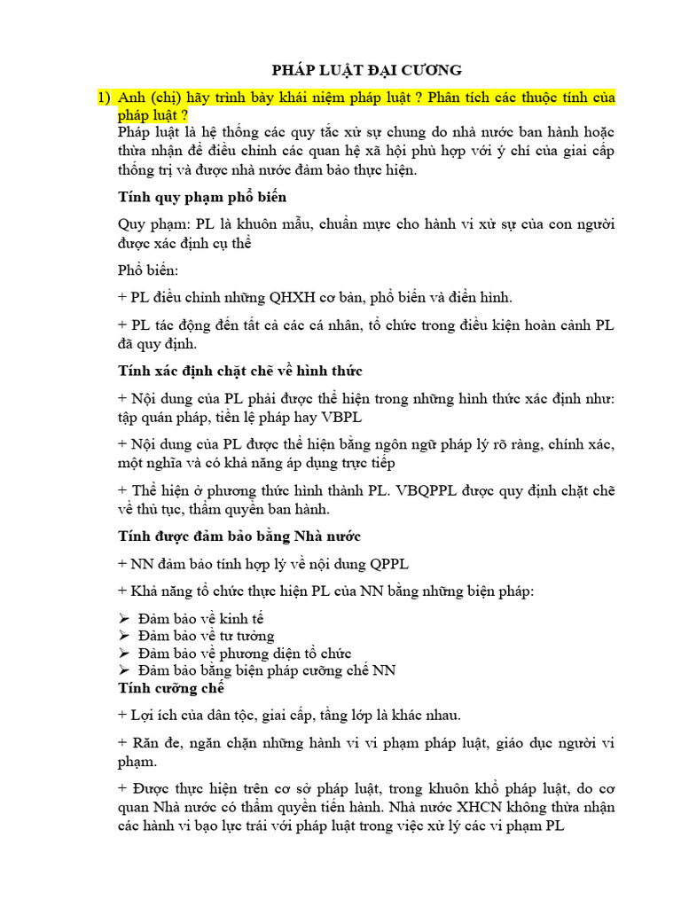 Gioi Han On Tap Mon PLDC 2023. Chot | PDF