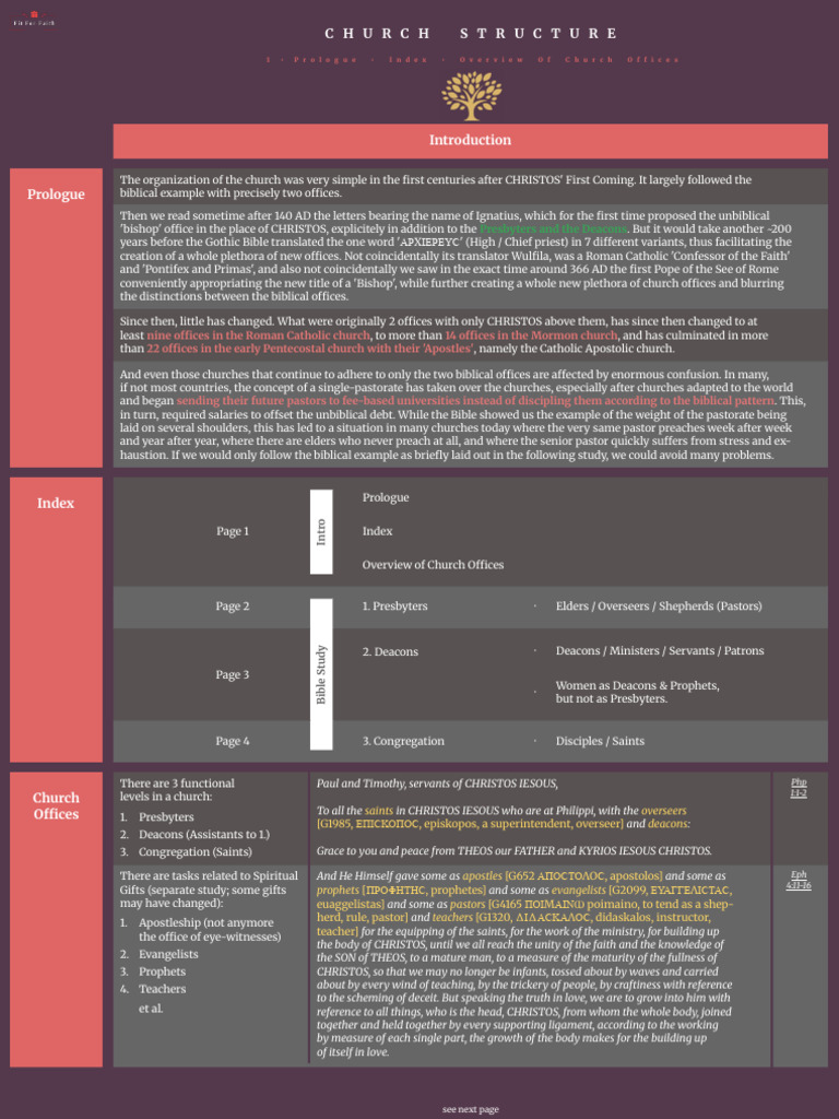 Church Structure and Eldership Overview | PDF | Elder (Christianity ...