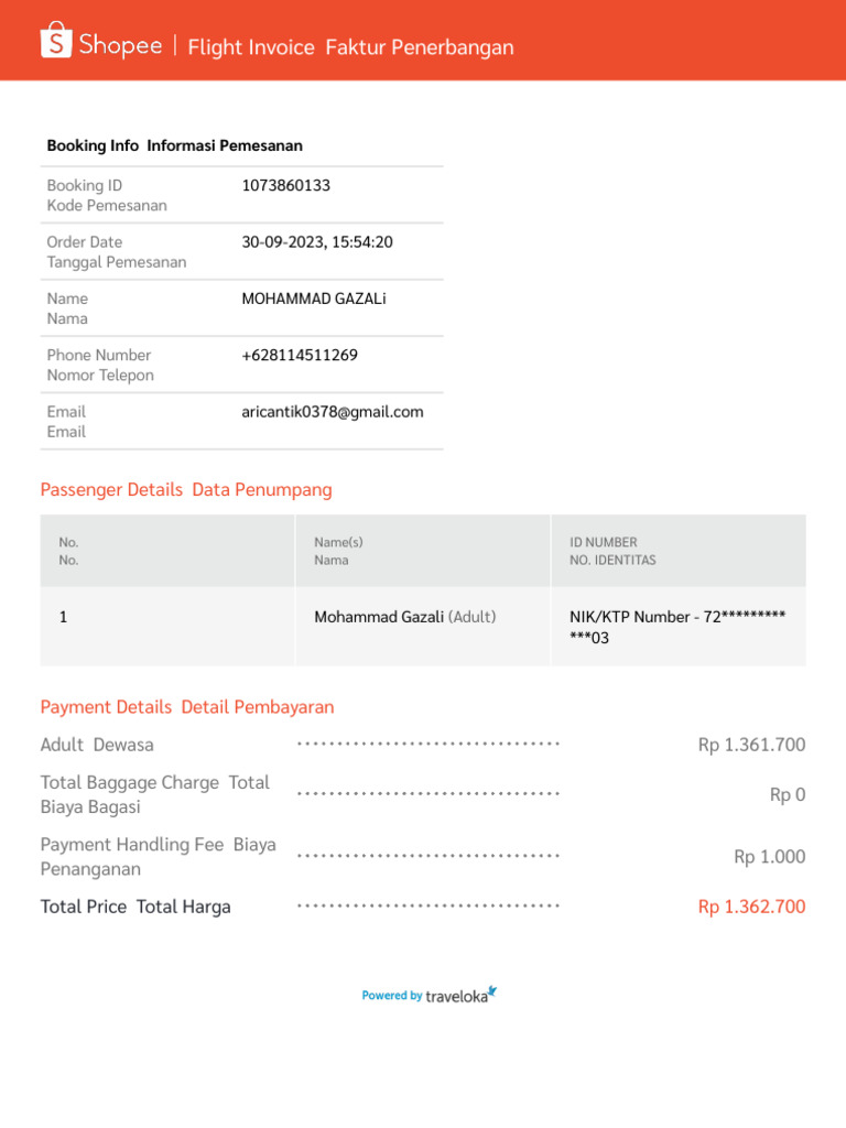 TANDA TERIMA Tiket | PDF