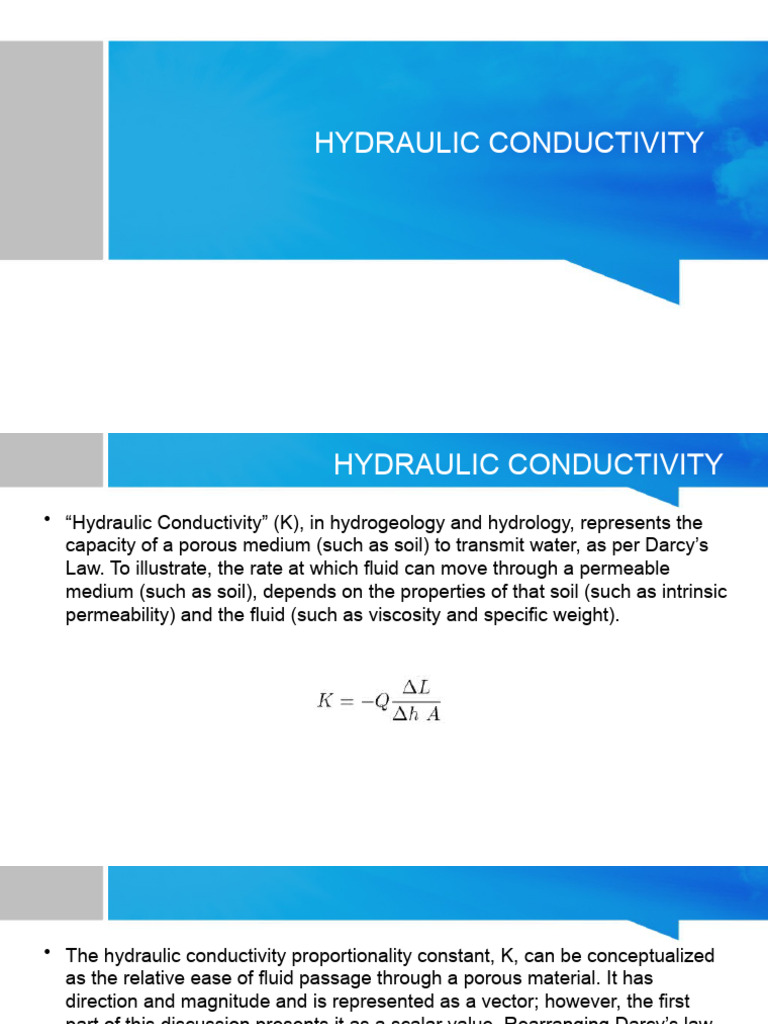 Hydraulic Conductivity | PDF | Permeability (Earth Sciences) | Porosity