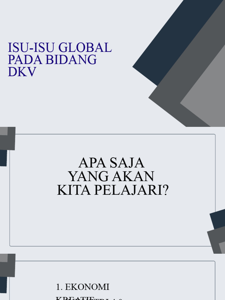 Isu Global dalam DKV dan Ekonomi Kreatif | PDF
