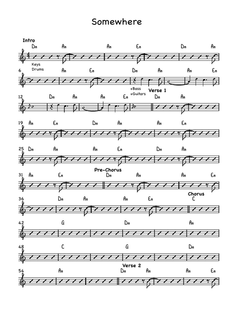 Somewhere - Chart. | PDF