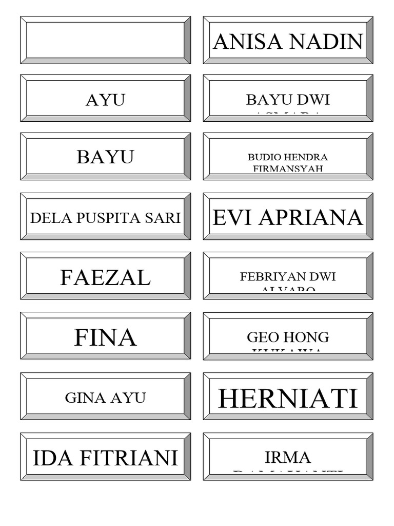 Daftar Nama Di Sampul Raport | PDF | Agama & Spiritualitas