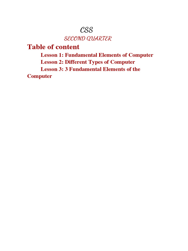 CSS 2ND Quarter | PDF | Computer Data Storage | Usb