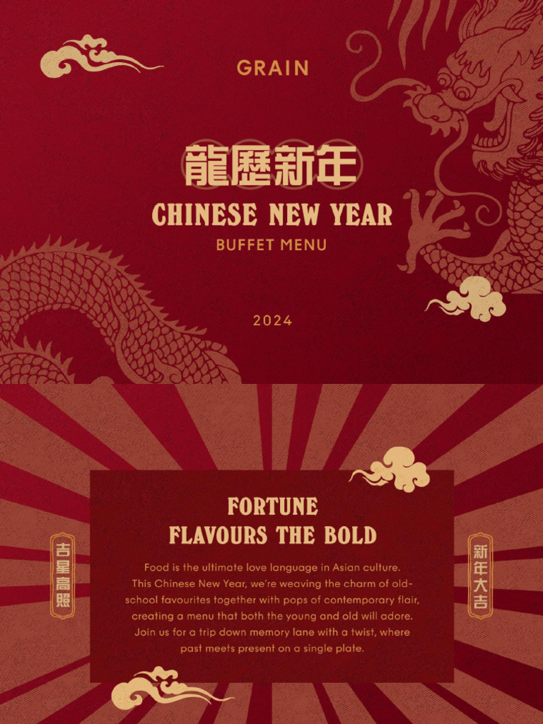 (CNY) Grain Buffet Menu 2024 | PDF