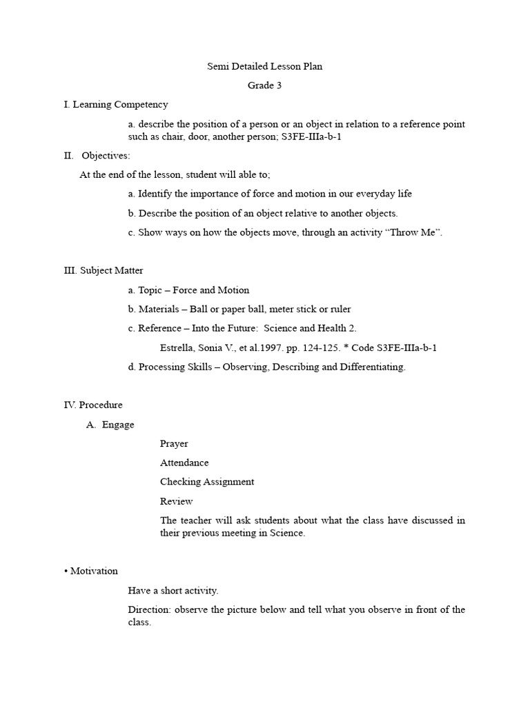 Lesson Plan Science Hays | PDF | Force | Lesson Plan