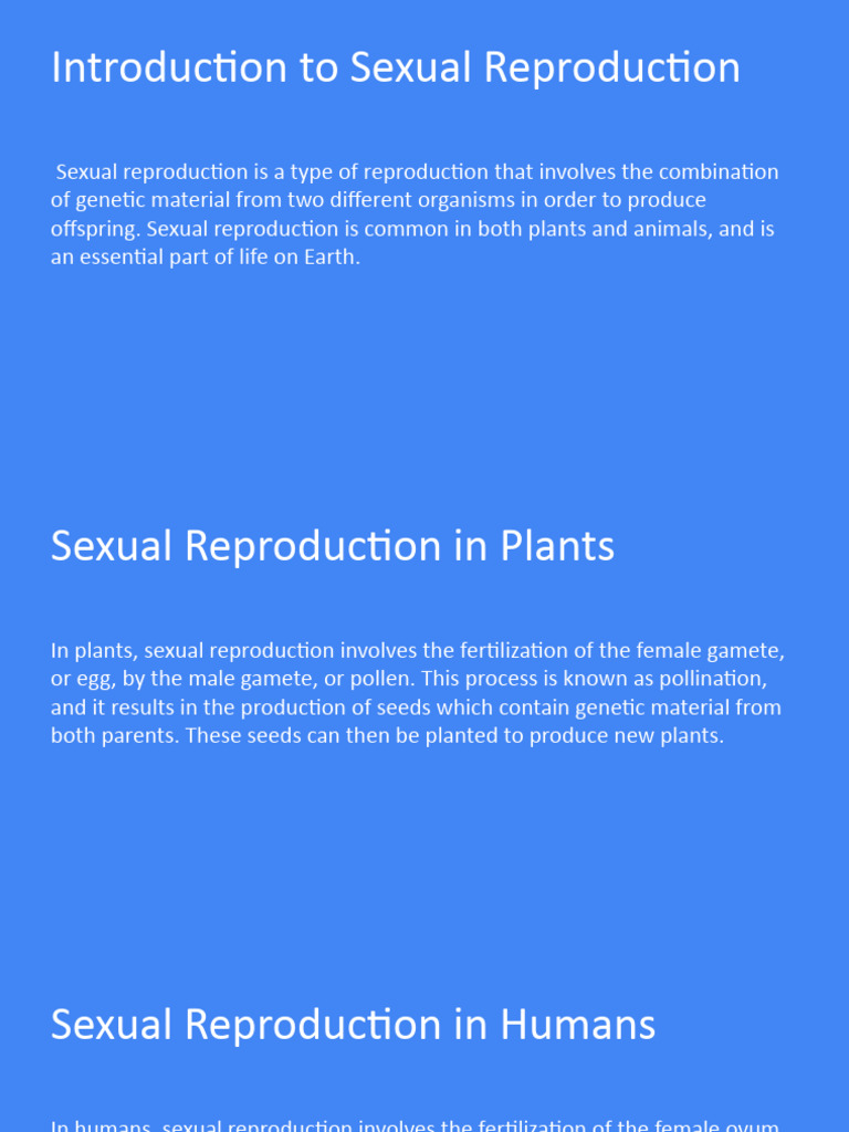 Sexual Reproduction in Plants and Humans | PDF | Sexual Reproduction | Sex Organ
