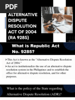 R.A. 9285: ADR Exclusions & Mediator Rules | PDF | Alternative Dispute Resolution | Mediation