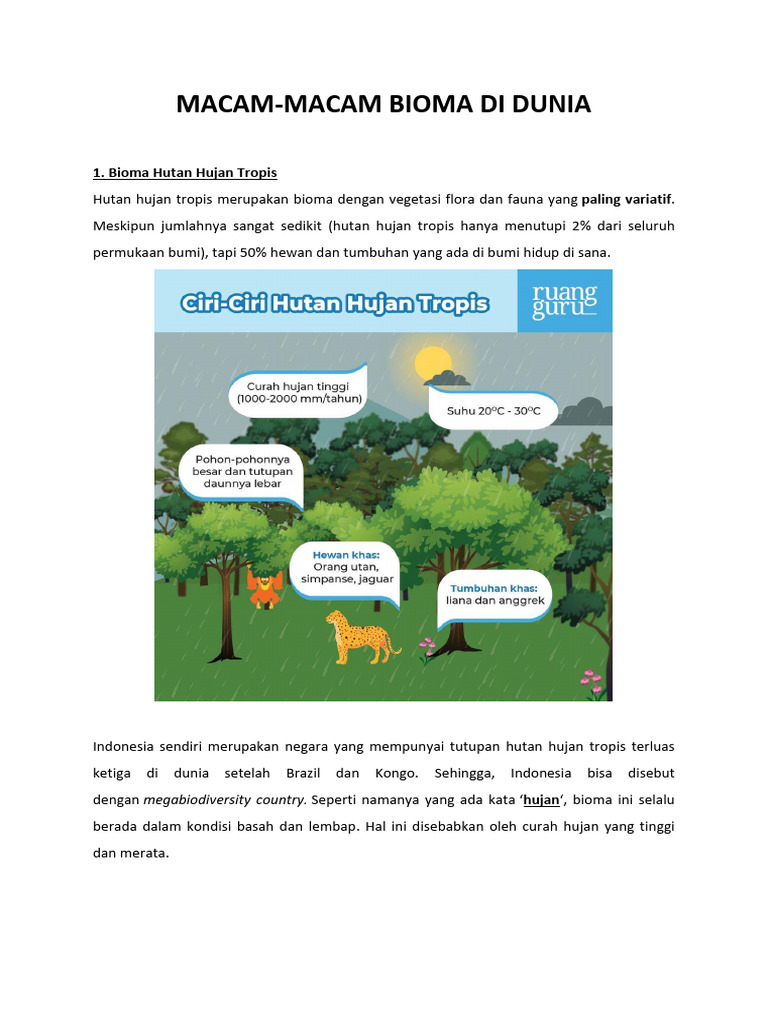 7 Macam Bioma di Dunia dan Ciri-Cirinya | PDF | Griya & Taman