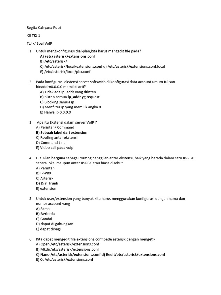 TLJ - Soal Voip | PDF