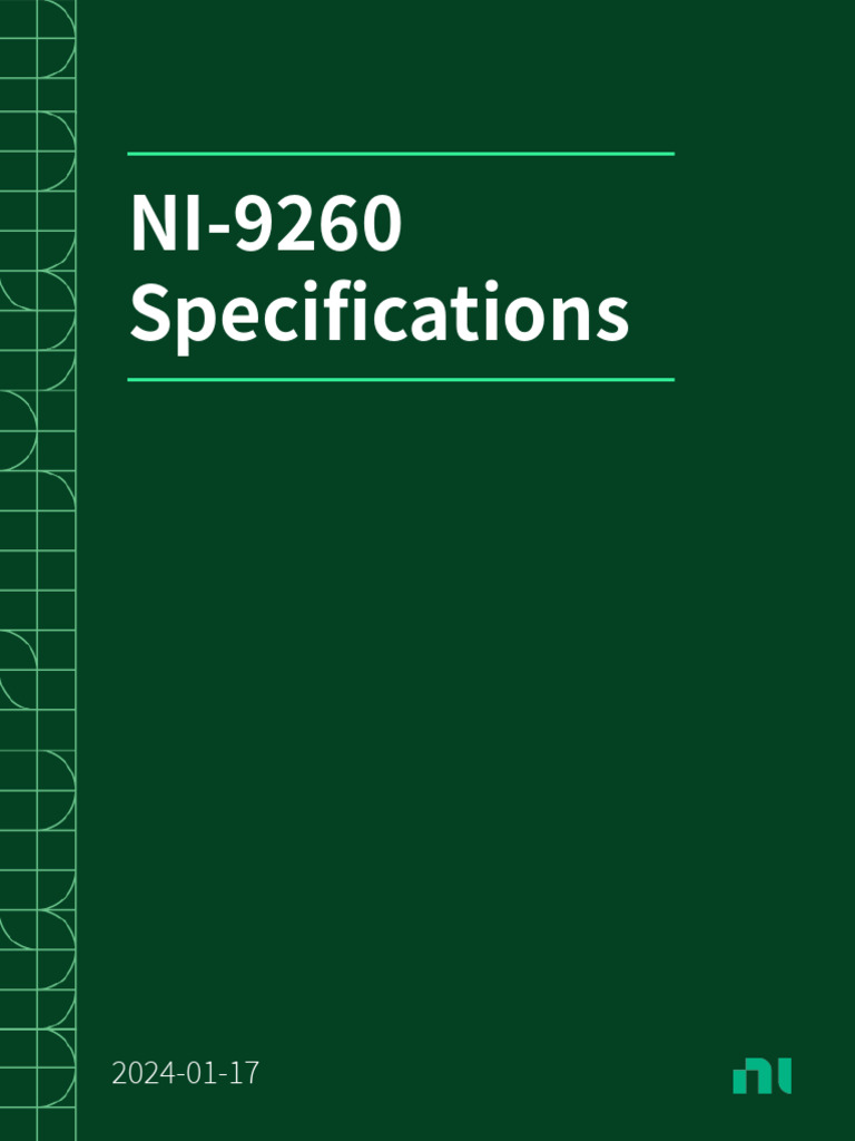 Ni-9260 Specifications | PDF | Decibel | Electronics