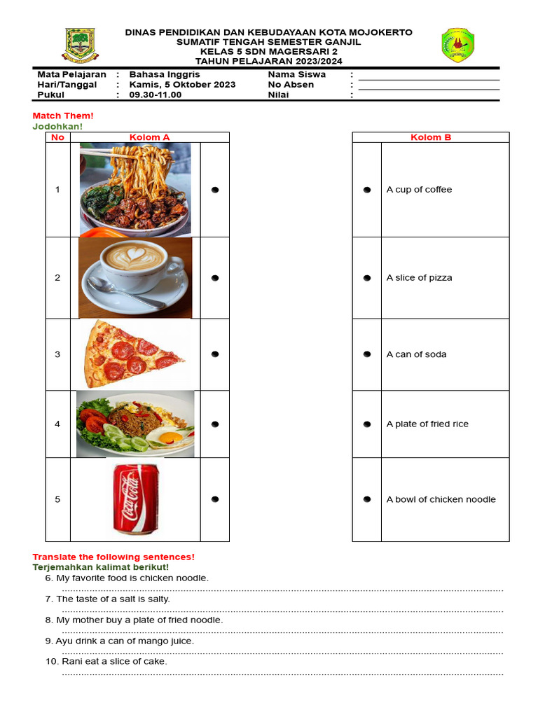 STS Bahasa Inggris | PDF | Foods | Food And Drink